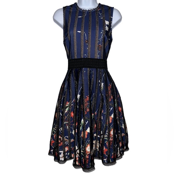 foxiedox | Dresses | Anthropologie Foxiedox Blue Floral Lace Detail ...
